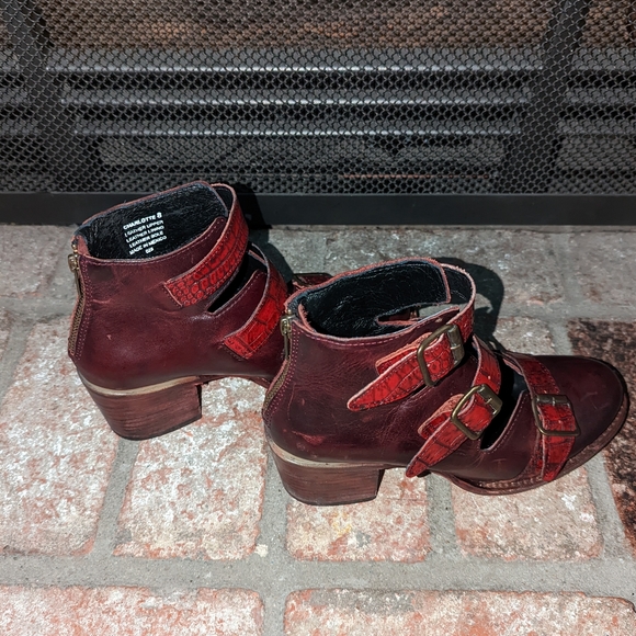 Freebird by Steven | Shoes | Freebird Charlotte Booty In Red Croc Size 8 | Poshmark